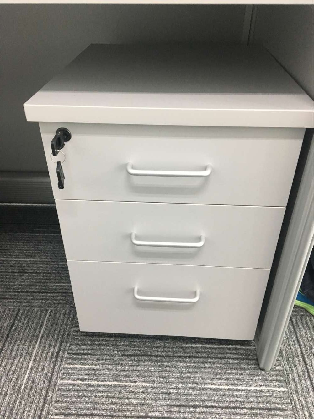 定制款 移动柜文件柜 储物矮柜 推拉抽屉柜 资料柜 办公柜 带锁三抽柜 带轮