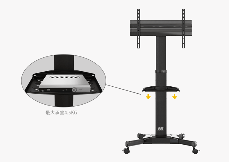 VF5515(32-55英寸)通用电视支架落地液晶电视会议推车电视机移动挂架立式落地家用显示屏支架